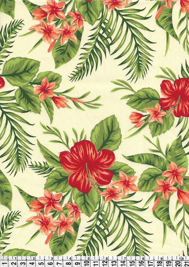 Tecido Estampa Paraíso Tropical Floral fundo claro (0,50 x 1,50 ...
